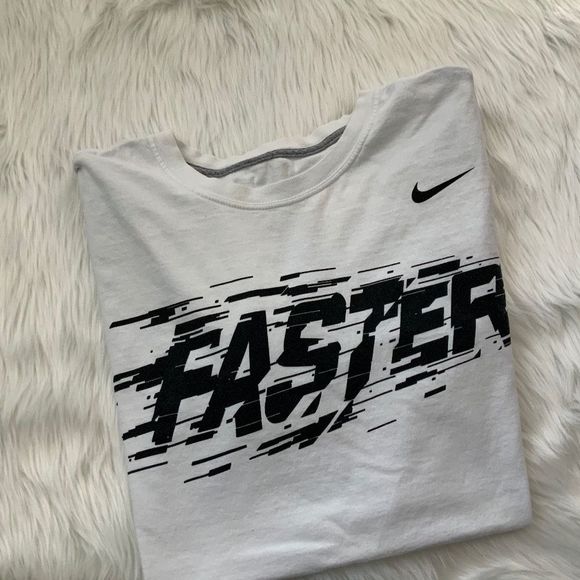 Nike | Shirts | Nike Faster Swoosh Thirt White Black | Poshmark